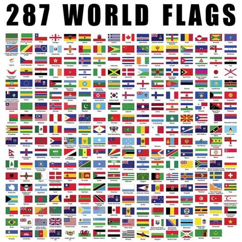 The World Flags In Different Colors And Sizes Are Displayed On A White