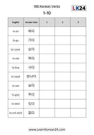 Korean Verbs Korean Phrases Japanese Language Lessons Korean Lessons