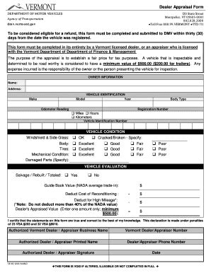 Fillable Online Dmv Vermont To Be Considered Eligible For A Refund