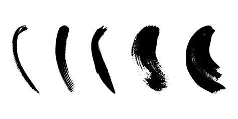 Curve Brush Stroke Set Abstract Grunge Brushstroke Ink Black Curve