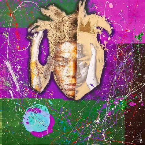 Splash Jean Michel Basquiat N 1 100x100x2 Cm Digital Art Hand