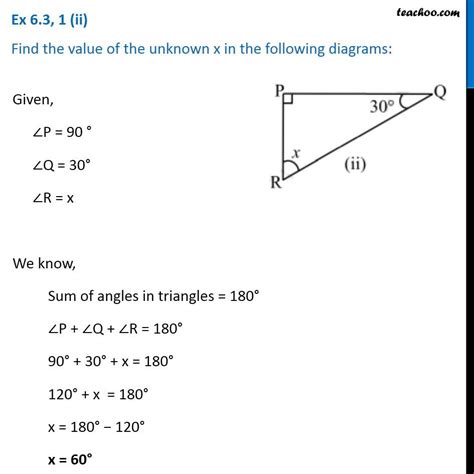 Ex 6 3 1 Find The Value Of The Unknown X In The Diagrams