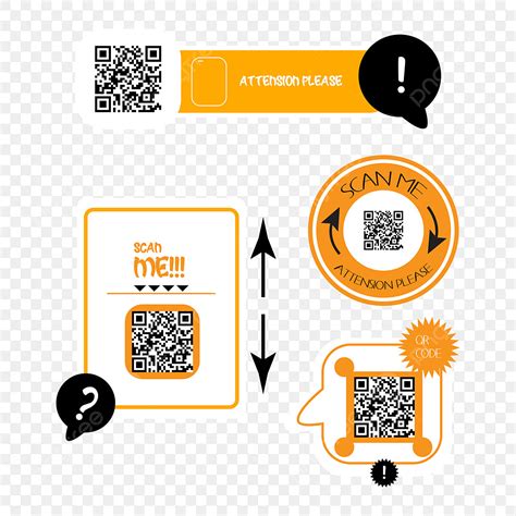 Qr Code Design Vector Hd Images Cute Set Of Qr Code Label Stickers
