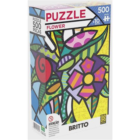 Quebra Cabe A Pe As Romero Britto Flower Grow Submarino