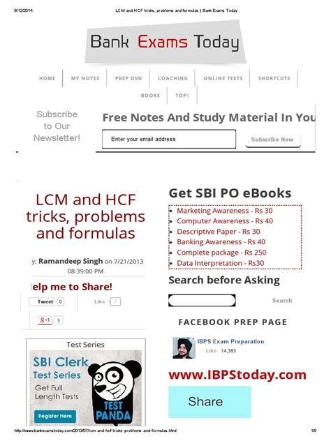 lcm and hcf tricks problems and formulas bank exams today pdf fraction mathematics