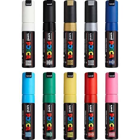 Uni Posca PC 8K Lot de 10 marqueurs à peinture G1237 Cdiscount