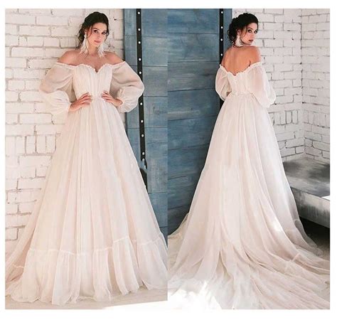 JIERUIZE Dot Tulle Off The Shoulder Boho Wedding Dresses Sweetheart
