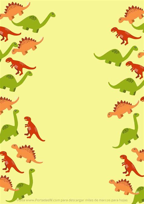ᐅ Marcos para Hojas con Borde de Dinosaurios
