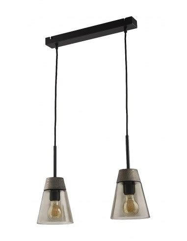 Domino lampa wisząca czarna dymiony klosz 1681 DM 2 A DY Jupiter
