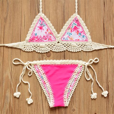 Sexy Handmade Crochet Bikini Women Crochet Swimsuit Brazilian Biquini 2016 Crochet Swimwear