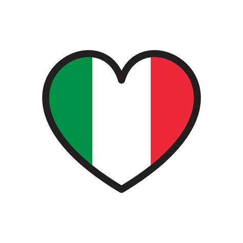 Italy Flag With Heart 3550224 Vector Art At Vecteezy