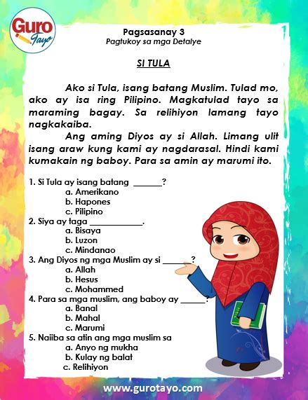 Pagsasanay Sa Pagbasa Grade