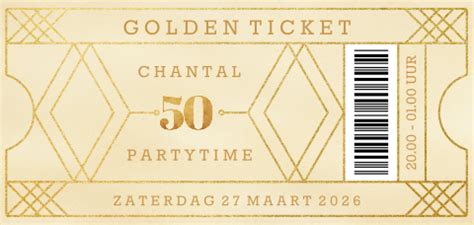 Uitnodiging Verjaardag Jaar Gouden Ticket