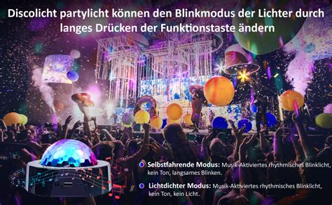 Bonlux Mini Discokugel Licht USB Wiederaufladbar Discolicht Partylicht