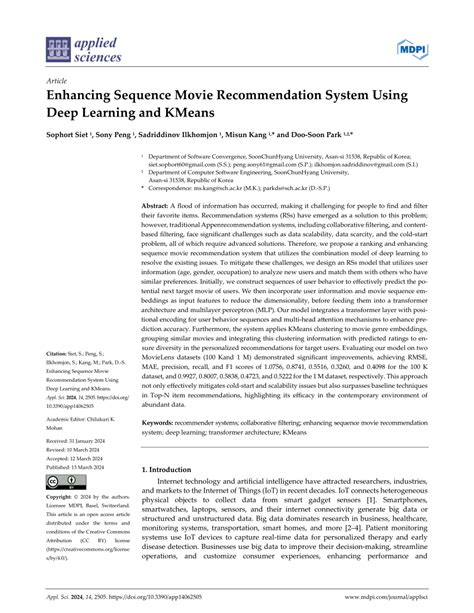 pdf enhancing sequence movie recommendation system using deep learning and kmeans