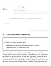 Cloning And Genetic Engineering Concepts Of Biology St