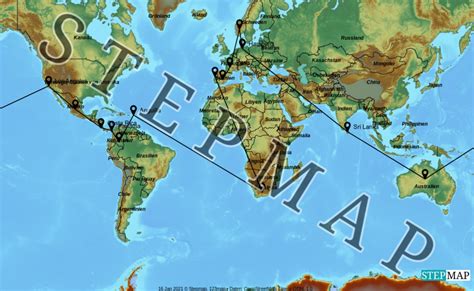 Stepmap Weltreise Landkarte F R Welt