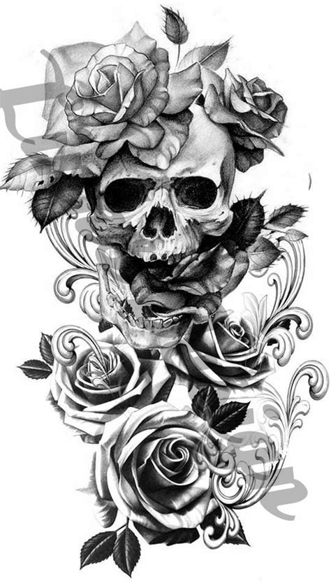 Skull And Rose Tattoo Designs