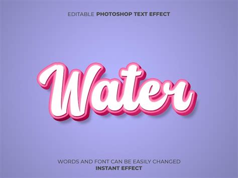 Efecto De Texto De Agua Con Fondo Morado Archivo Psd Premium