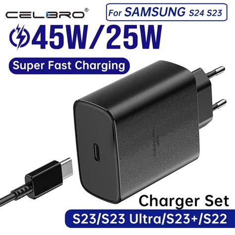 45W 25W Charger For Samsung S24 S23 S22 Ultra Usb C Super Fast Charging