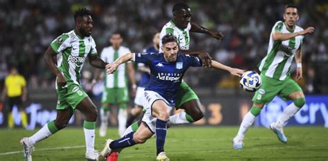 Racing Atlético Nacional formaciones árbitro y TV Racing Club