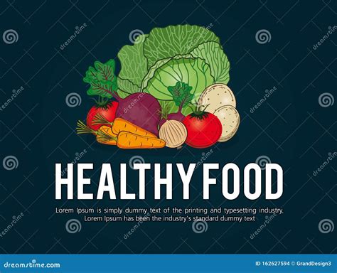 Alimentos Saludables Concepto Vectorial De Variables Ilustración del