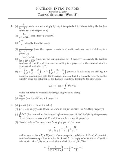 math2065 intro to pdes tutorial solutions week 3 pdf mathematical analysis mathematical