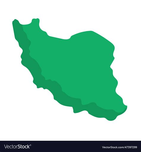 Flat Design Iran Map Icon Royalty Free Vector Image
