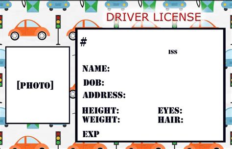 Printable Drivers License Template Blank California Secllka