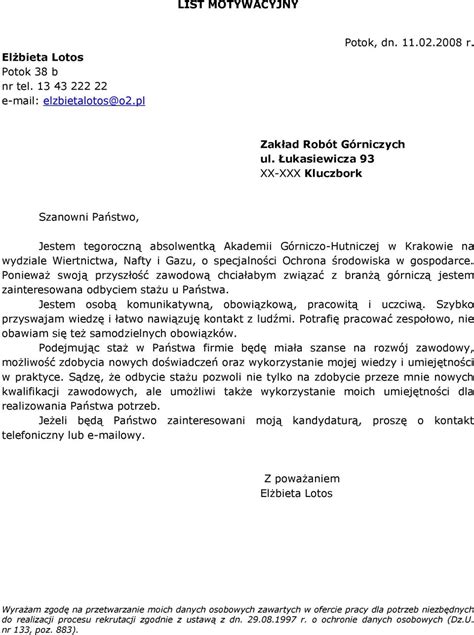 Jak Napisac List Motywacyjny