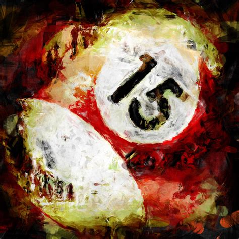 15 Ball Billiards Abstract Digital Art By David G Paul