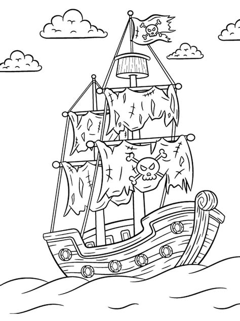 Pirate Ship Coloring Pages