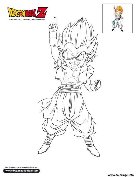 Coloriage Dbz Gotenks Sur Le Point De Frapper Dragon Ball Z Officiel