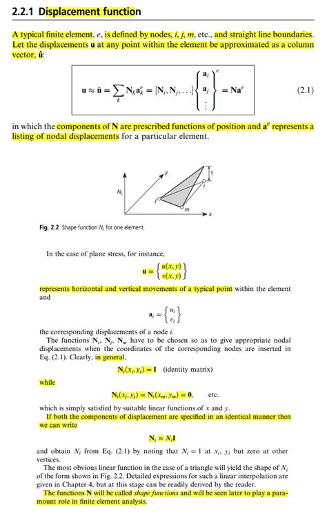 finite element basic explanation of shape function computational