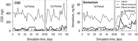 Simulated And Measured COD And Ammonium Concentrations In The Wetland