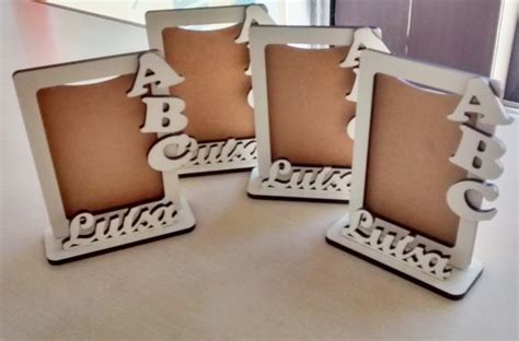 Linda Porta Retrato Abc Nome Personalizado Material MDF Cor