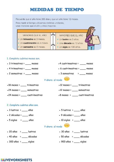 Ficha online de Unidades de tiempo para 4º Primaria Puedes hacer los