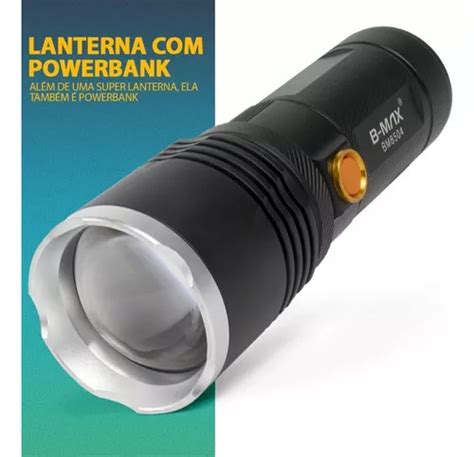 Lanterna T Tica Super Brilhante Led Recarreg Vel P Bm