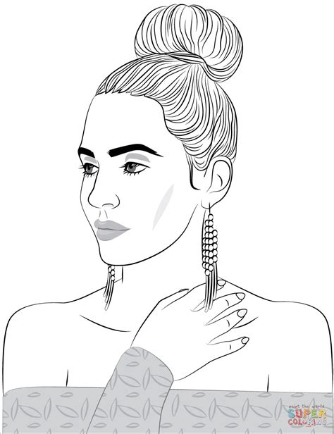 Woman Portrait Coloring Page Free Printable Coloring Pages