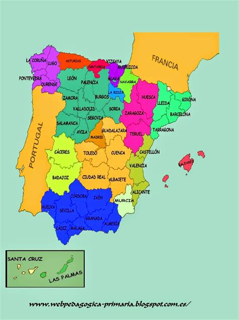 Mapa Pol Tico De Espa A Geografia Web Pedag Gica Primaria