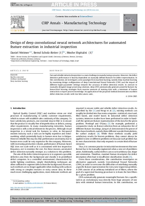 pdf design of deep convolutional neural network architectures for automated feature extraction