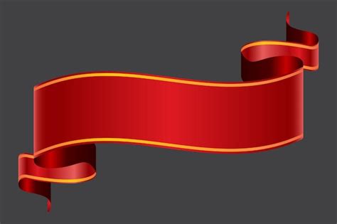 Ilustração em vetor banner elegante fita vermelha Vetor Premium