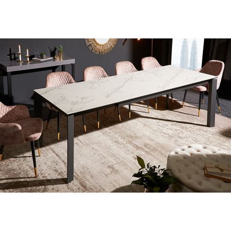 Table de salle à manger extensible INCEPTION 130 190cm taupe imitation