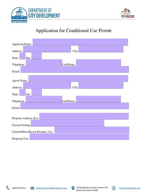 Fillable Online Conditional Use Permit Application Packet Fax Email