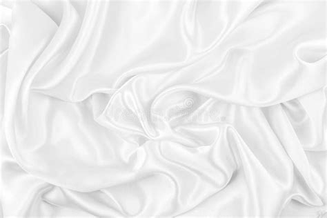Luxurious Of Smooth White Silk Or Satin Fabric Texture Stock Photo