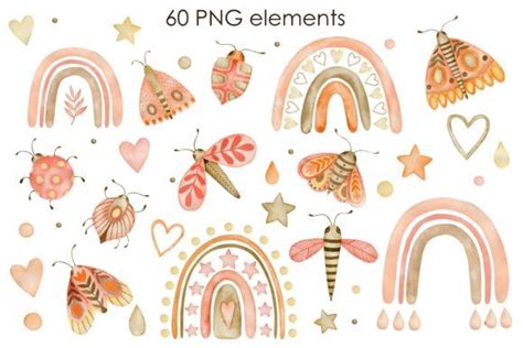 Watercolor Rainbow Butterfly Clipart Graphic By Kira Art Story