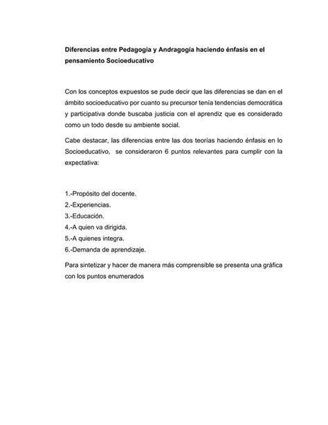 Diferencias Pedagogia Y Andragogia Por Yulimar Rivero 1 PDF
