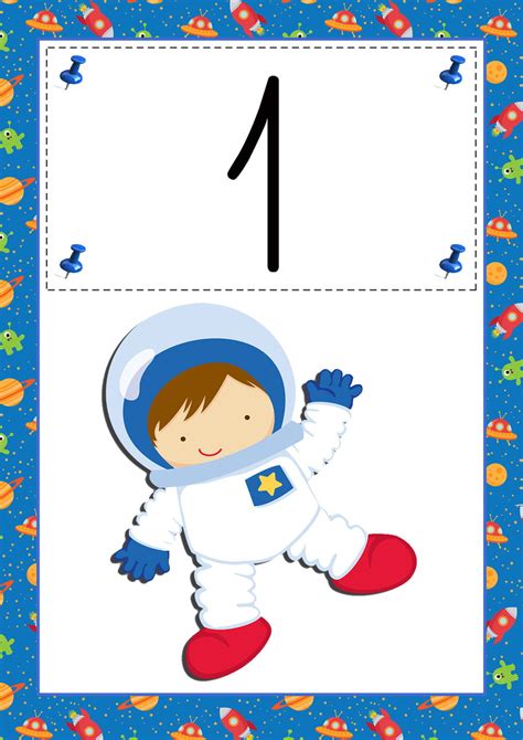 Cartazes Numerais 0 a 20 Números Astronauta Universo pdf Elo7
