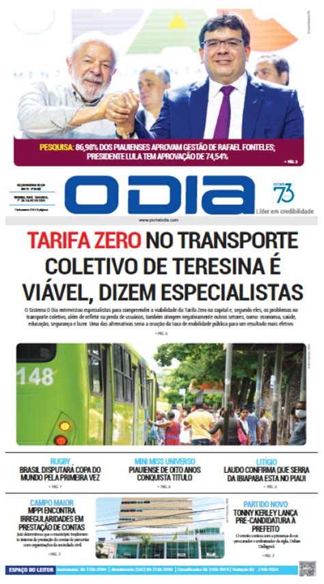 Confira Os Principais Destaques Do Jornal O Dia Desta Segunda Feira 01