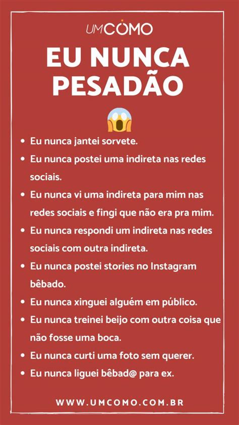 200 perguntas para EU NUNCA PESADÃO polêmicas e 18